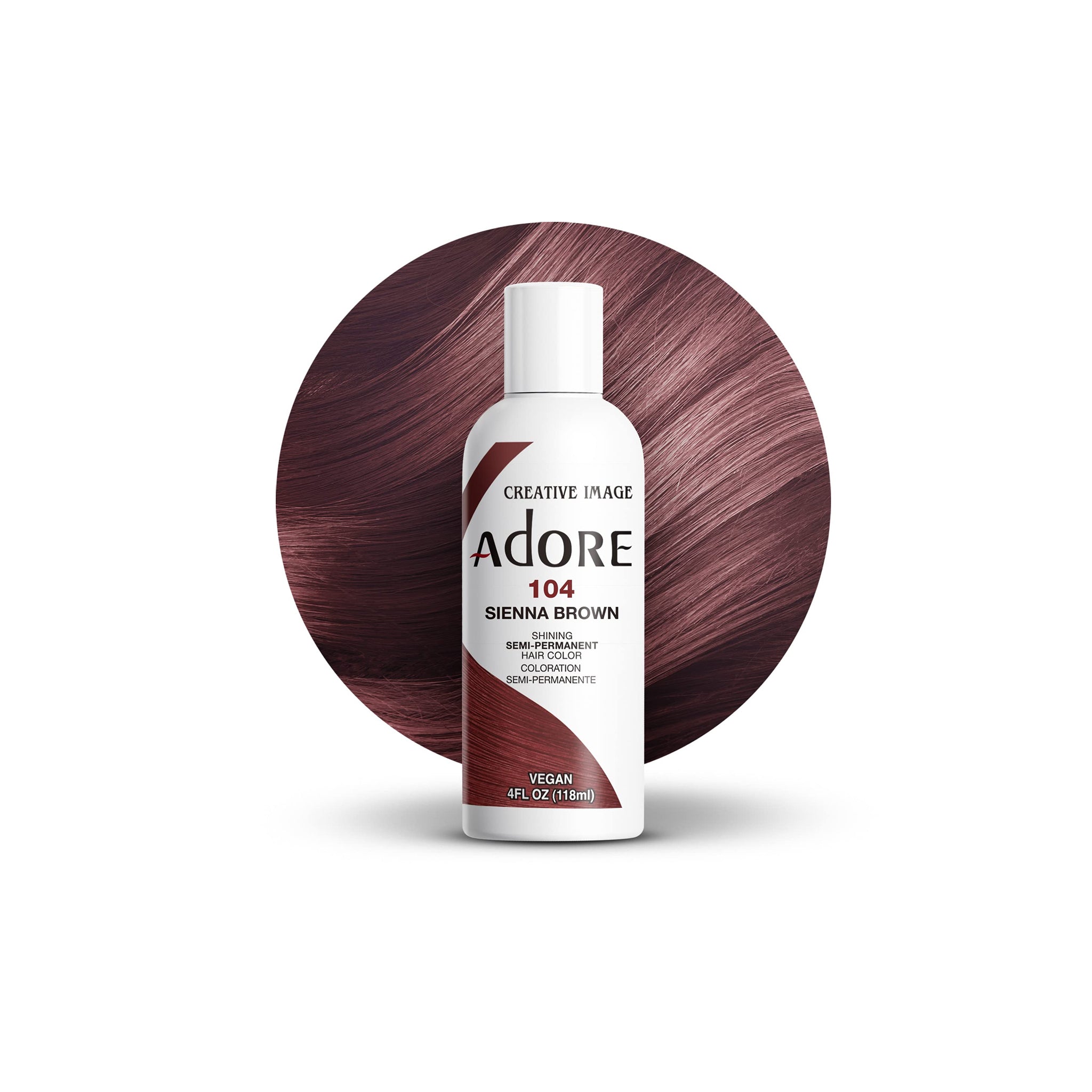 Adore Semi-Permanent Hårfarve No.104 Sienna Brown 118ml – Hair Souk
